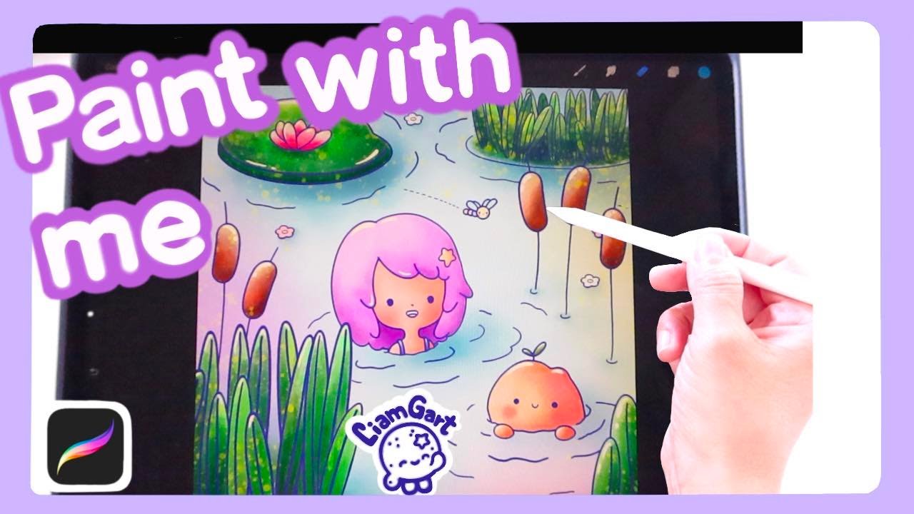 PAINT THIS KAWAII DRAWING🥰TEXTURE PAPER🥰 COME & PAINT WITH ME🧡TRY THIS ...