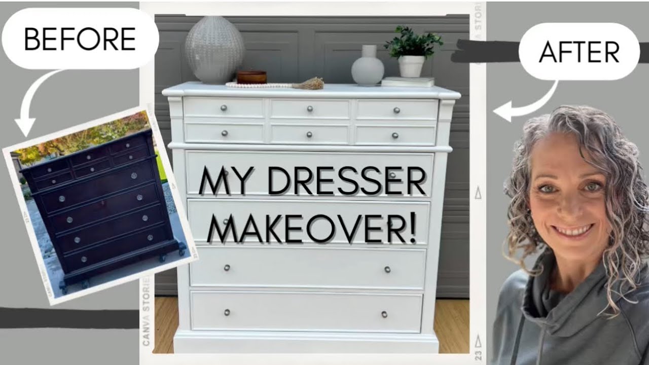 A dark and dreary dresser goes light and sophisticated! - YouTube