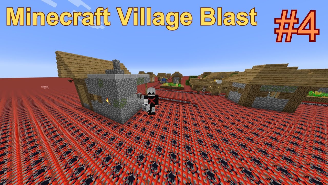 minecraft village tnt blast day 4 #shortslive - YouTube