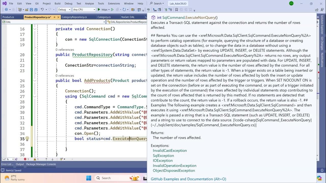 Database Operations Using ADO.NET and ASP.NET Core part 2 - YouTube