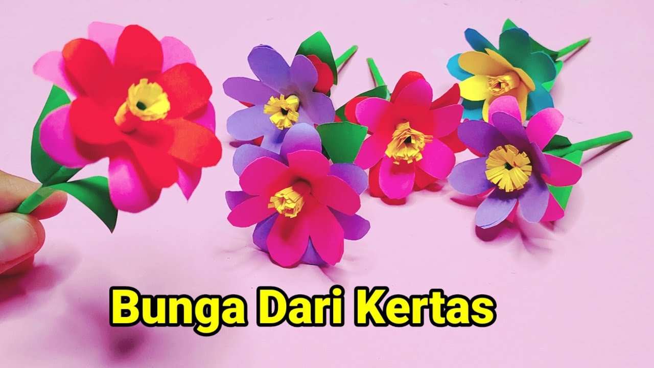 Tutorial Membuat Bunga Dari Kertas / Kerajinan Dari Kertas - YouTube