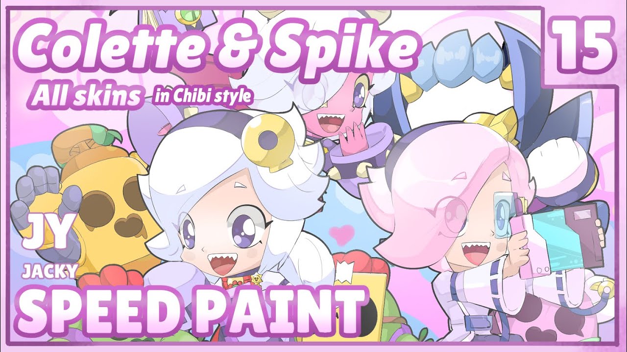 Speed Paint- Colette & Spike fanart with all the skins in Chibi styles ...