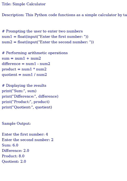 Simple Calculator Python Code Youtube