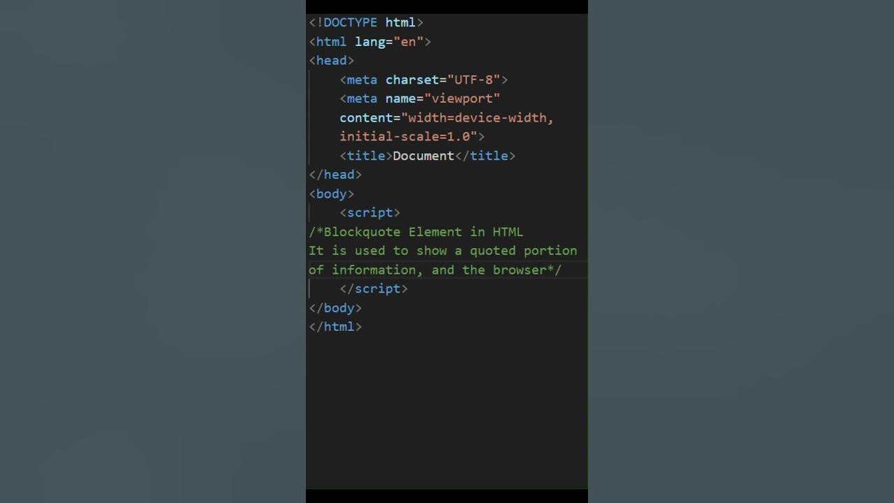 Html Blockquote Element Coding Html5 Html Youtubeshorts Youtube
