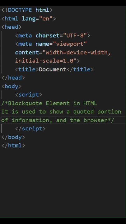Html Blockquote Element Coding Html5 Html Youtubeshorts Youtube