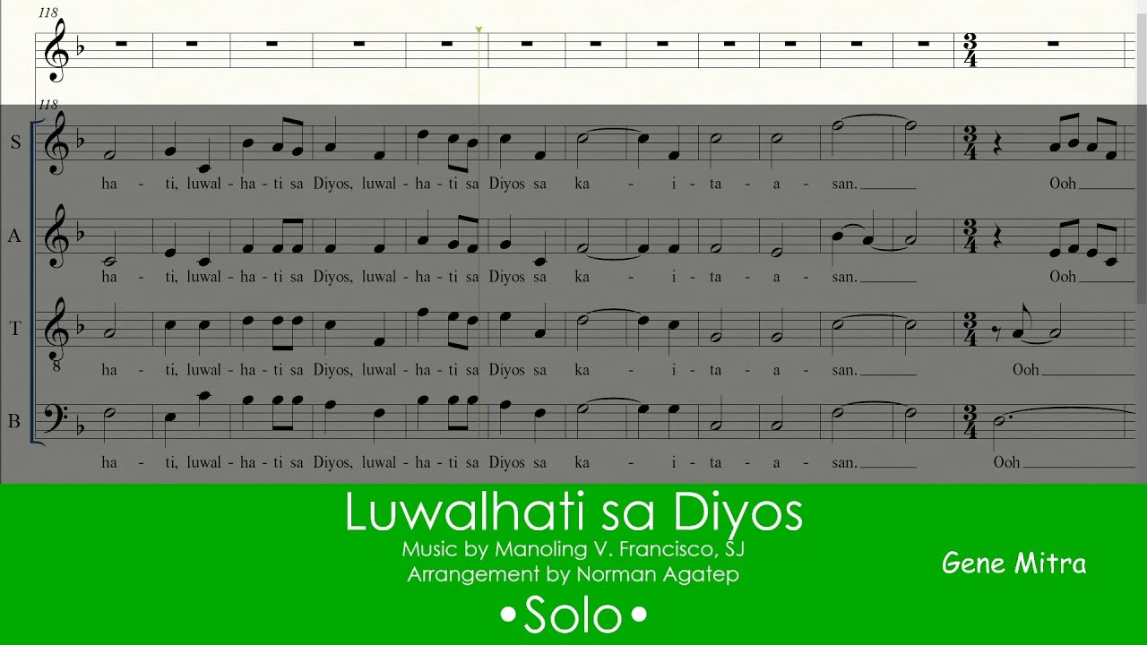 Luwalhati sa Diyos (Manoling V. Francisco, SJ) • Solo - YouTube