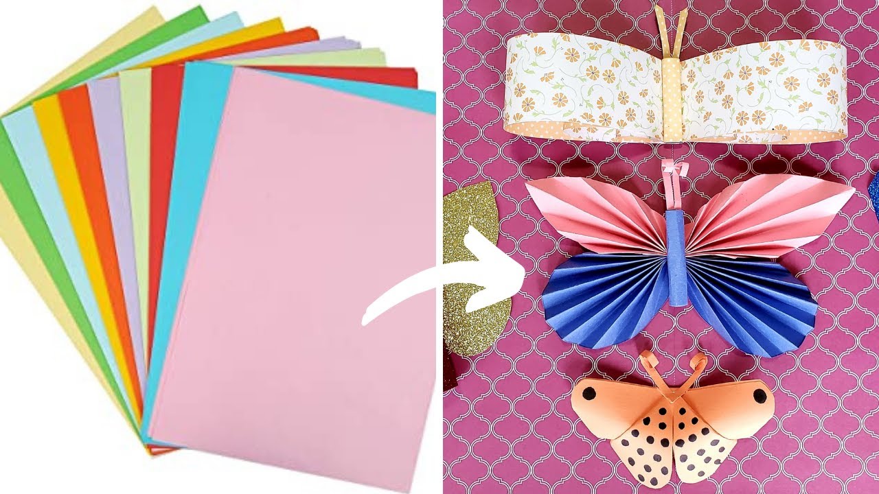 5 Easy DIY Paper Projects for Kids - Butterflies out of Paper - YouTube