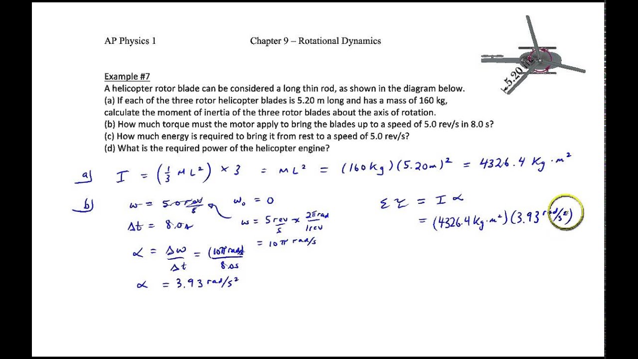 Chapter 9, Example #7 (Helicopter rotor blades) - YouTube