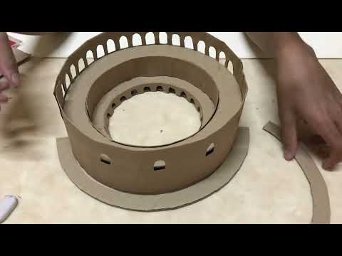 How to make Colosseum with used boxes and paper bag - YouTube