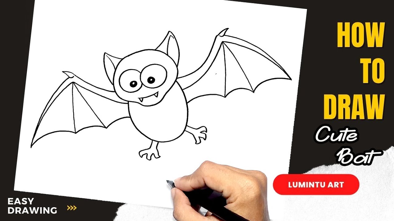 How to draw Cute Bat - YouTube