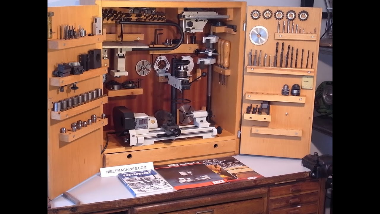 Extreme Emco Unimat 3 Lathe in cabinet on nielsmachines.com - YouTube