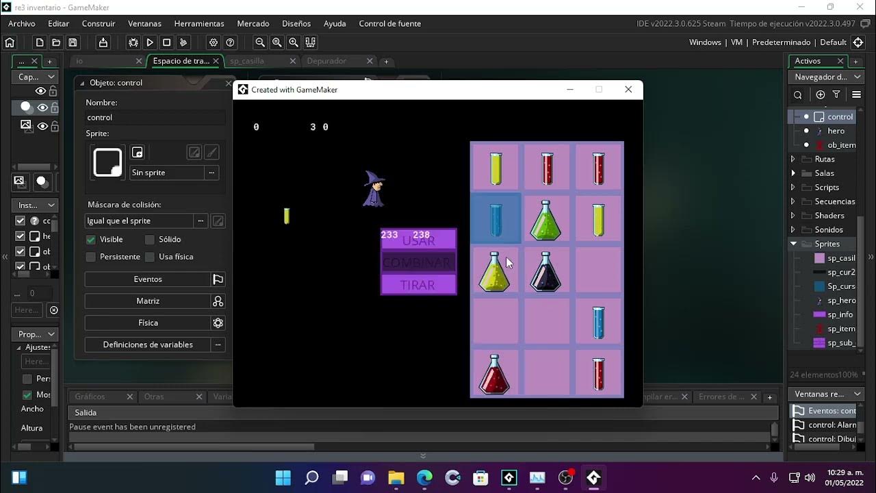 tutorial game maker studio 2 inventario estilo re 3 - YouTube