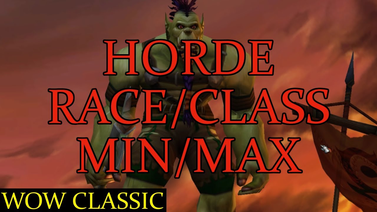 WoW Classic - Horde Race/Class Min/Maxing - YouTube