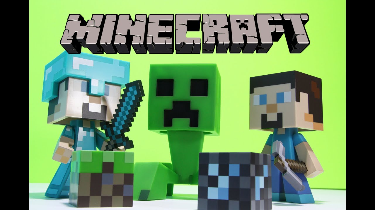 Minecraft Steve and Creeper 6 inch Vinyl Figure Toy unboxing Review ...