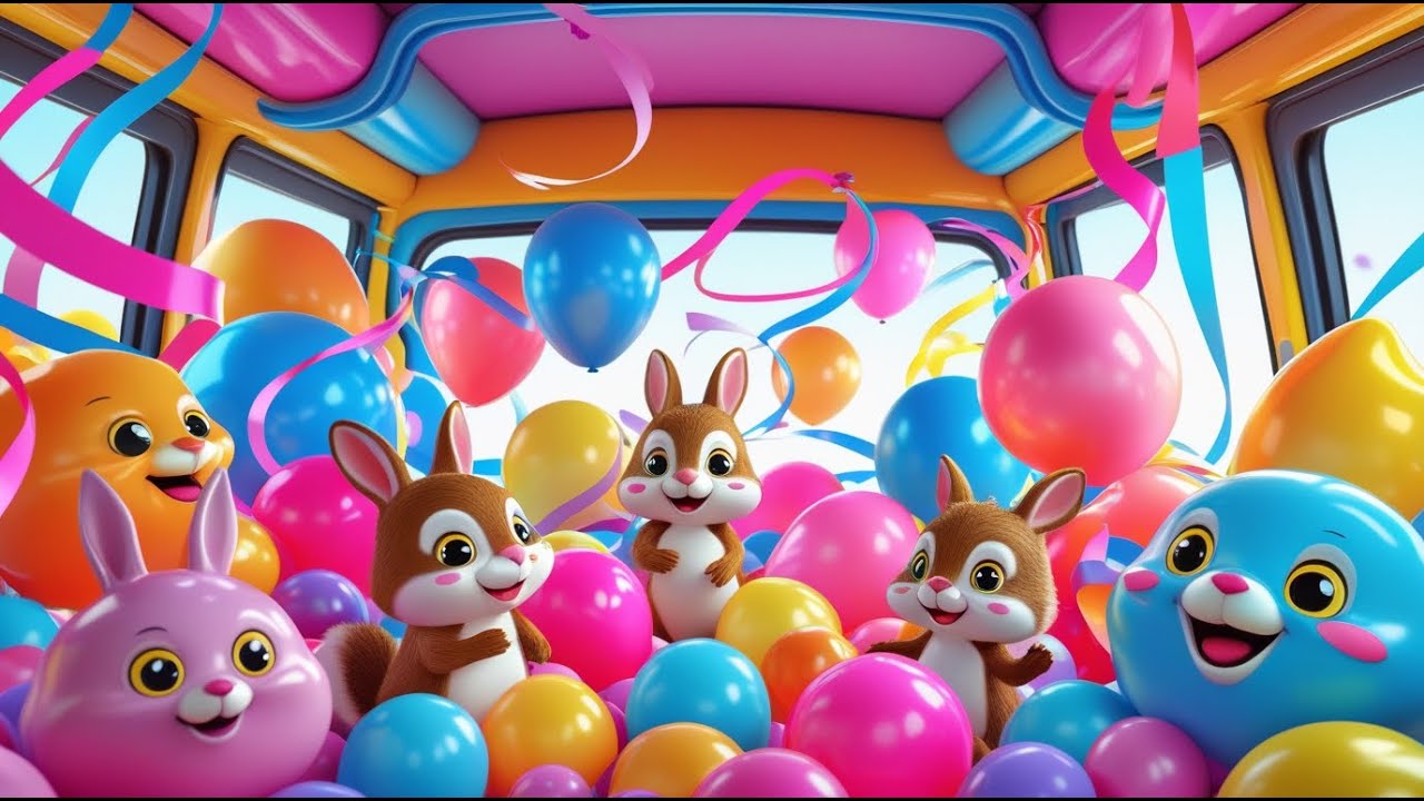 🐒🚌 Wheels on the Monkey Bus Song for Kids | Fun Nursery Rhyme 3D ...