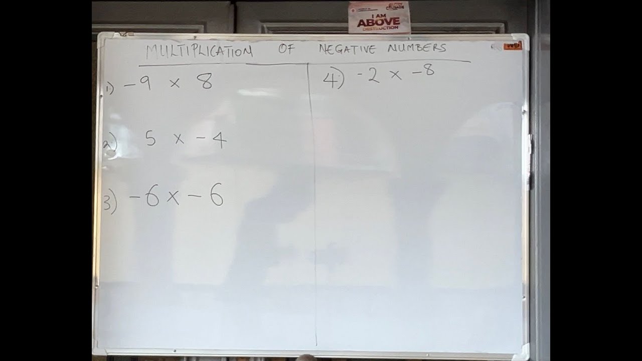 Multiplication of Negative Numbers - YouTube