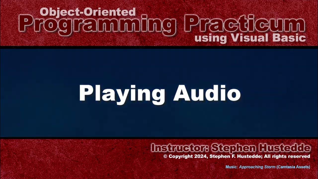 OOP Programming (VB) - 07B Playing Audio - YouTube