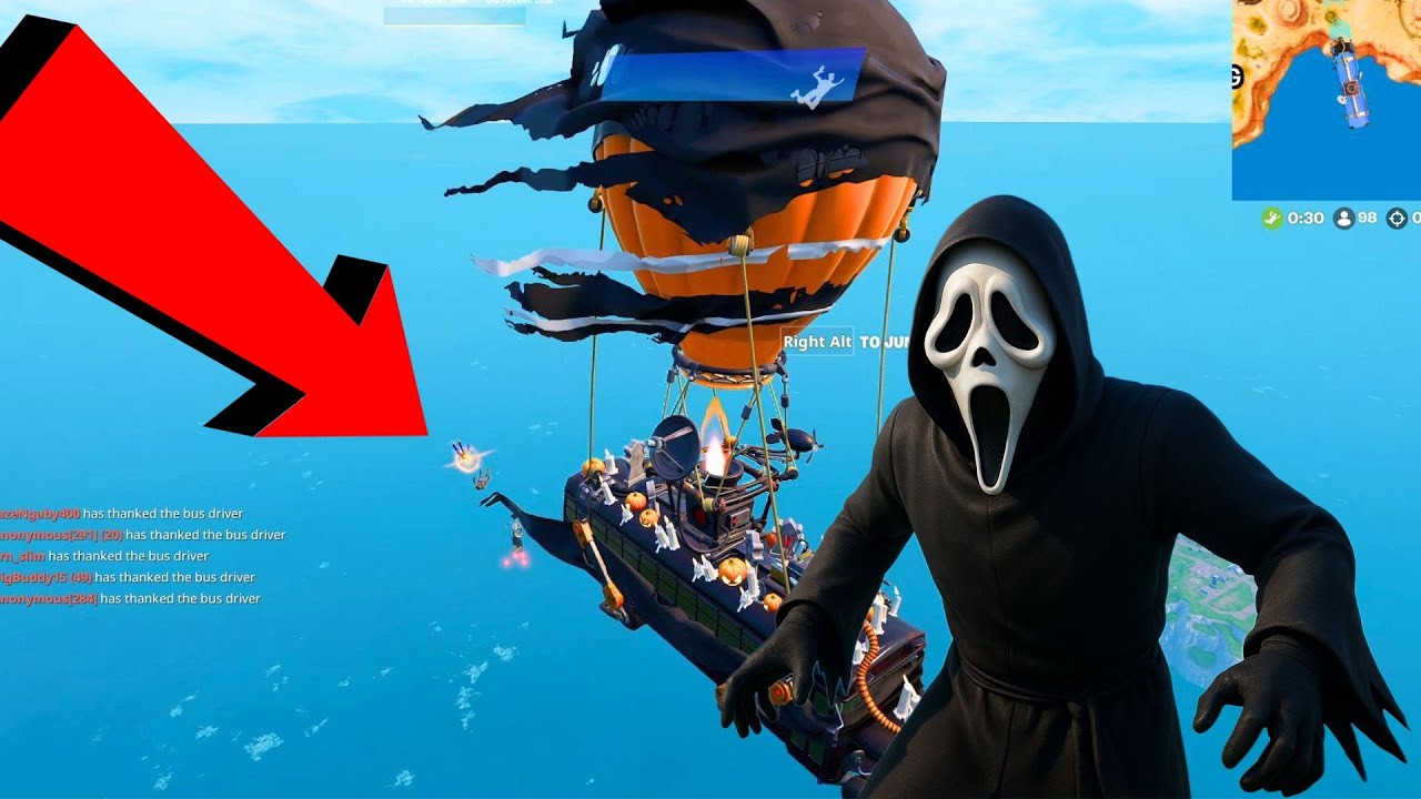 GHOSTFACE follows player out the BATTLE BUS! - YouTube