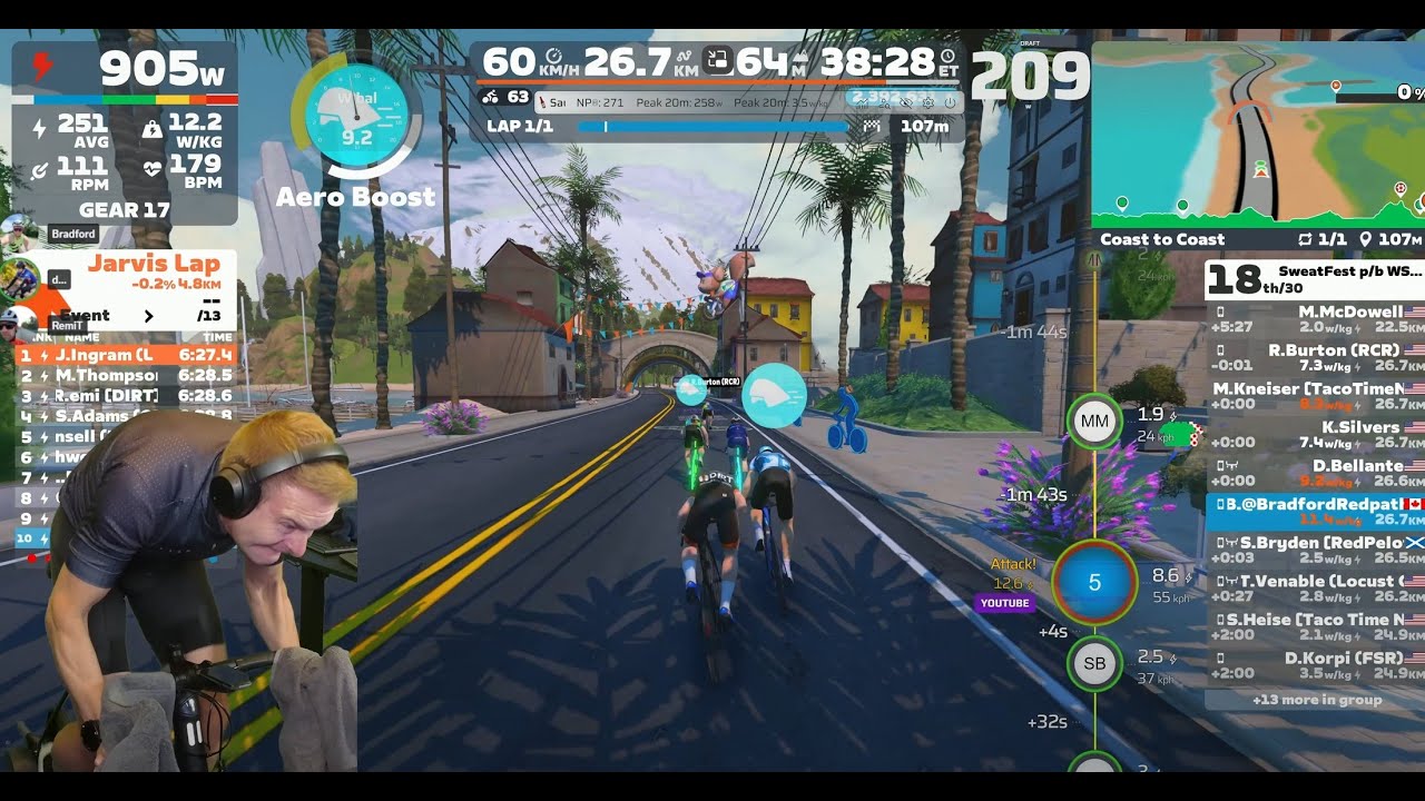 Zwift WTRL Team Time Trial TTT #300 - 2x Ocean Cliffside Lava Loop ...