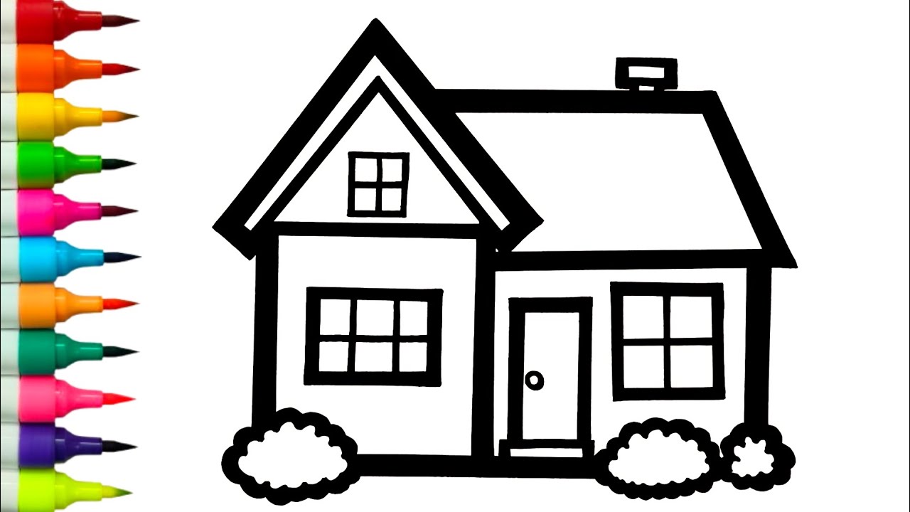 HOW TO DRAW A HOUSE || Beautiful House Drawing Step by Step | House ...