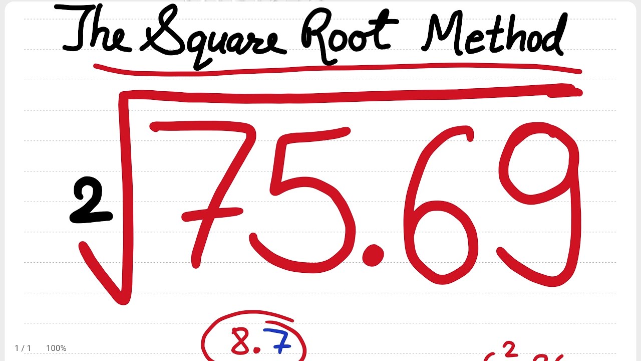Square root of 75.69 | square of 8.7 | square root of decimal number ...