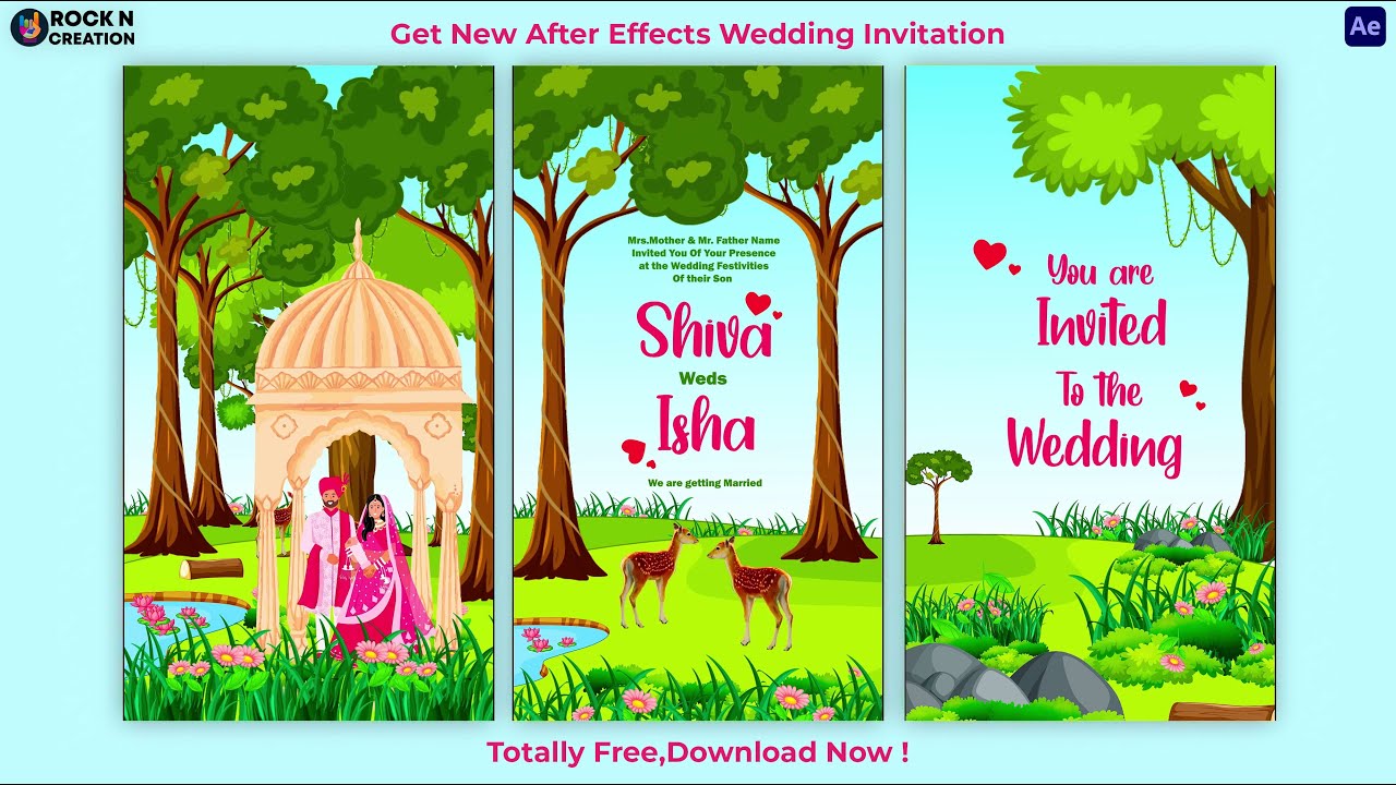 Natural Monsoon Jungle Wedding Invitation || Save the Date Invitation ...