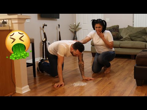 THROW UP PRANK ON GIRLFRIEND!! *CUTE REACTION*