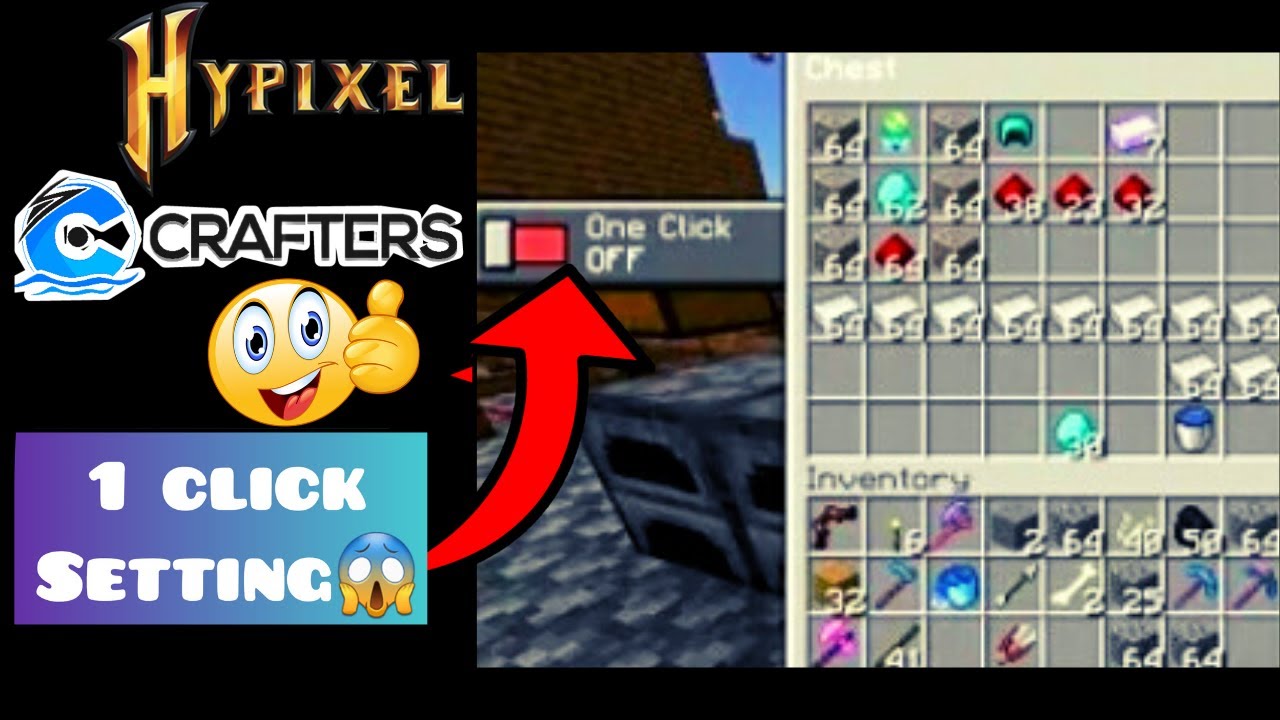 Minecraft craftersmc 1 click Inventory | How to turn 1 click Invntory ...