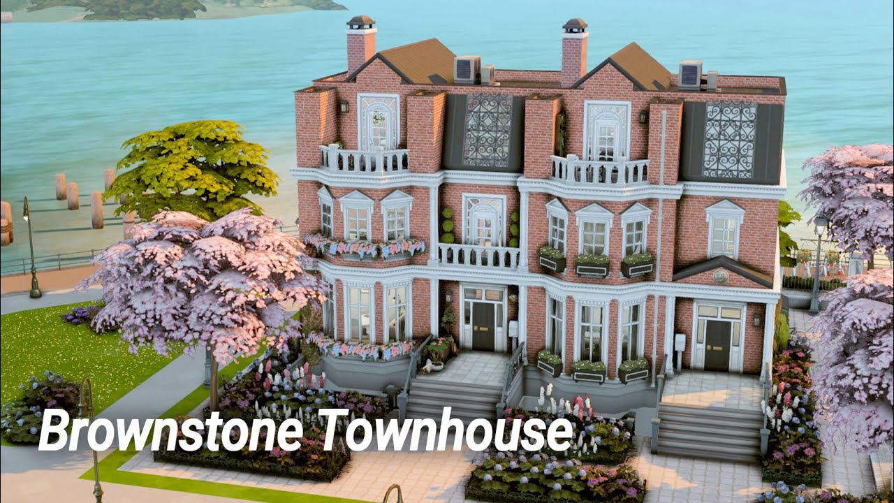 Brownstone Townhouse Spring Inspired London Street | The Sims 4 Stop ...