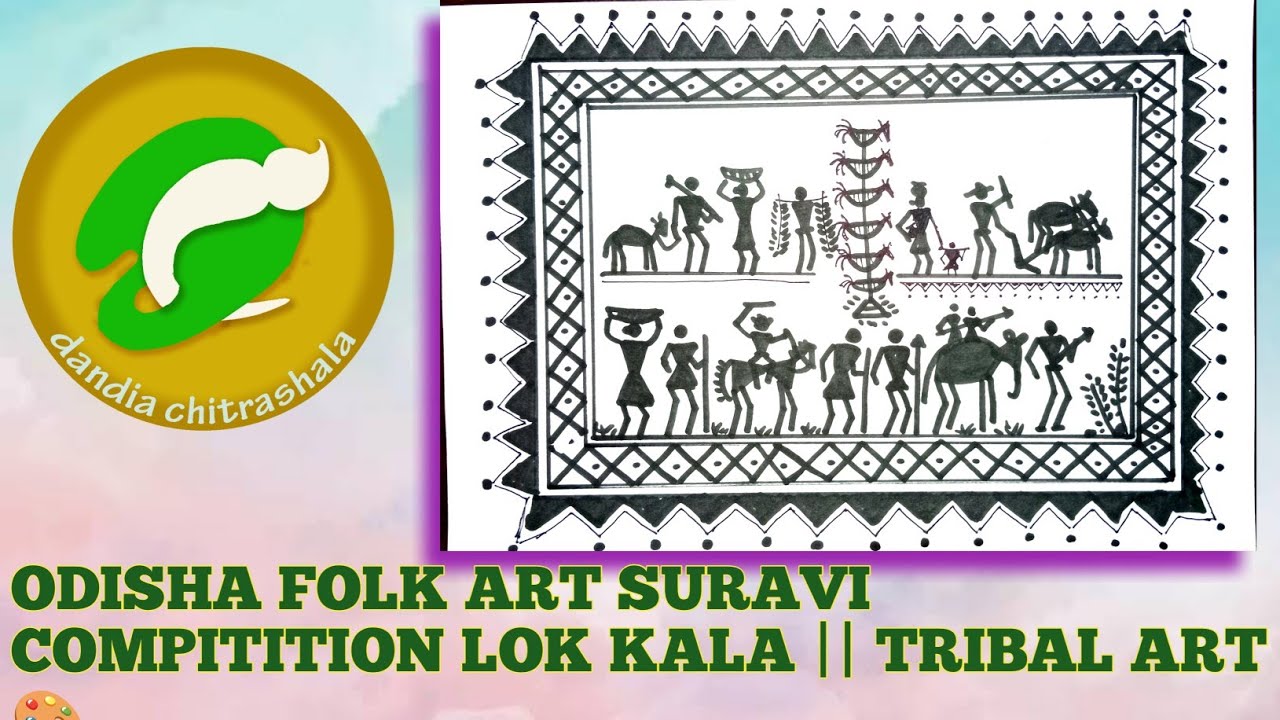 Odisha folk art for suravi compitition lok kala || tribal art 🎨 #art # ...