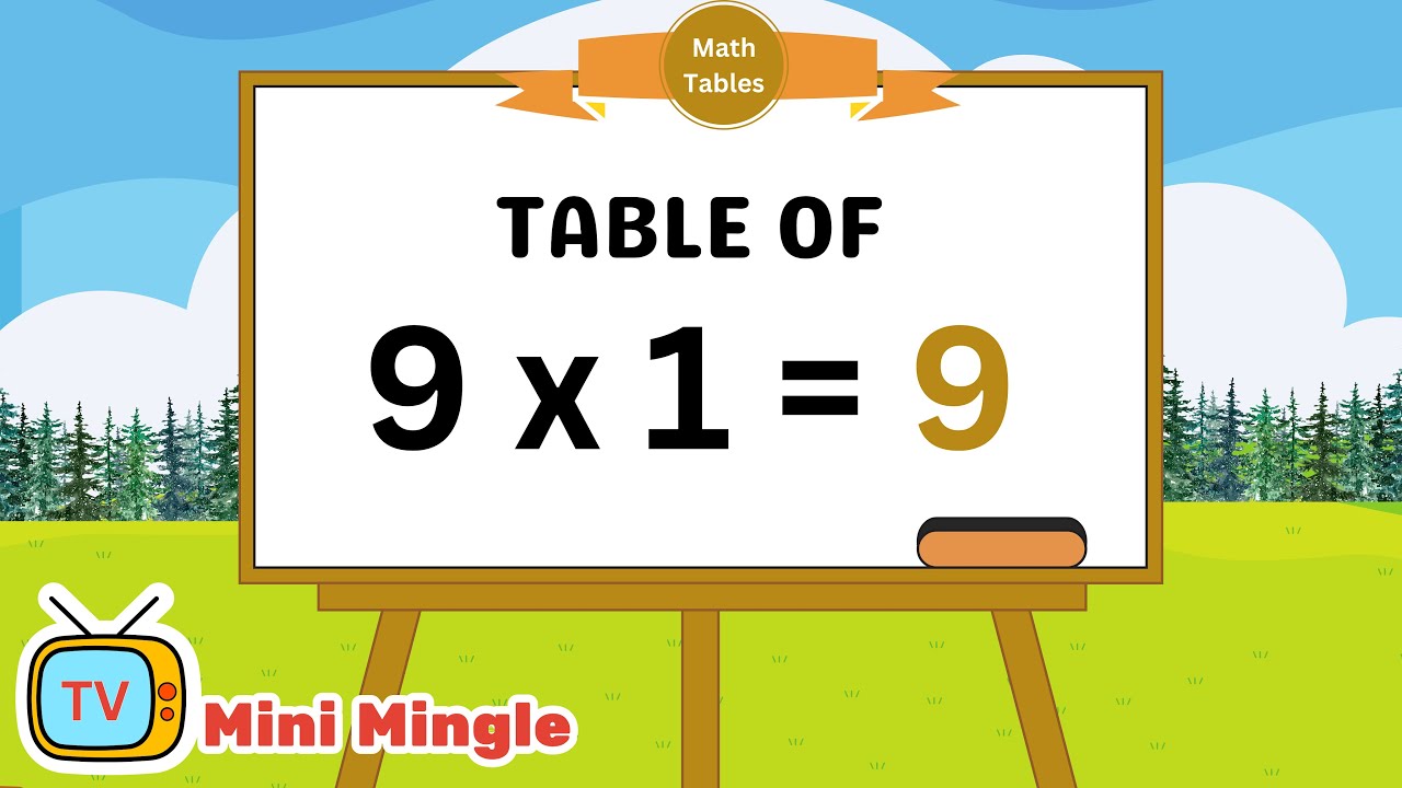 9-x1=9 Multiplication, Table of Nine 9 Tables Song Multiplication Time ...