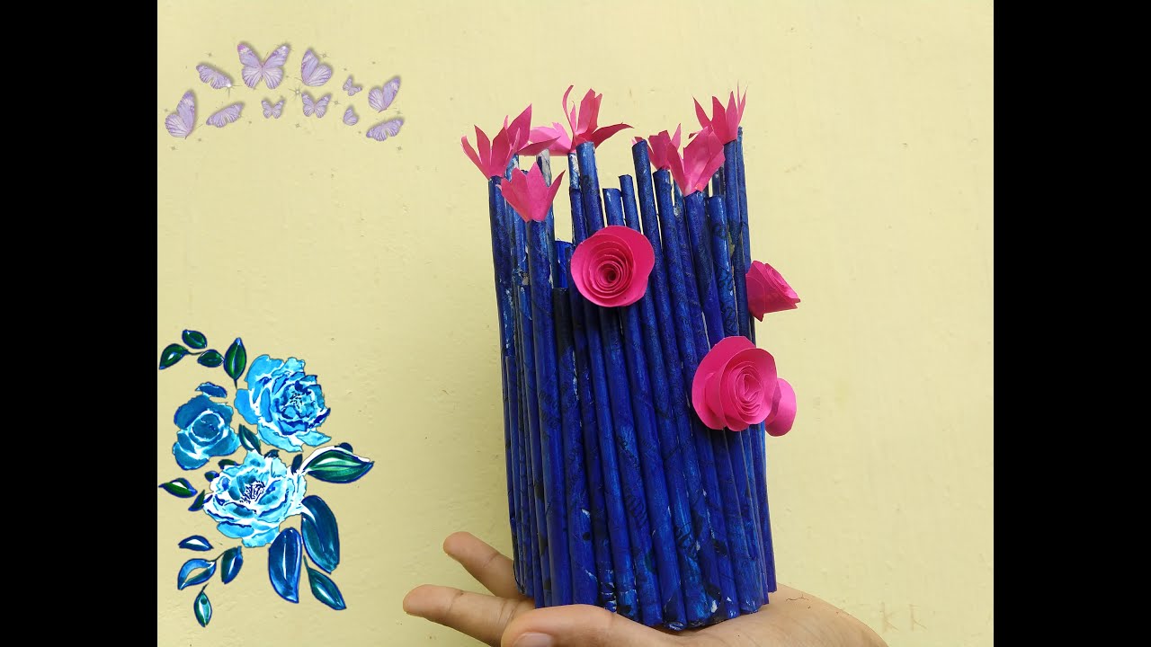 How to Make pen stand/paper craft/paper pen holder/Easy DIY Crafts ...