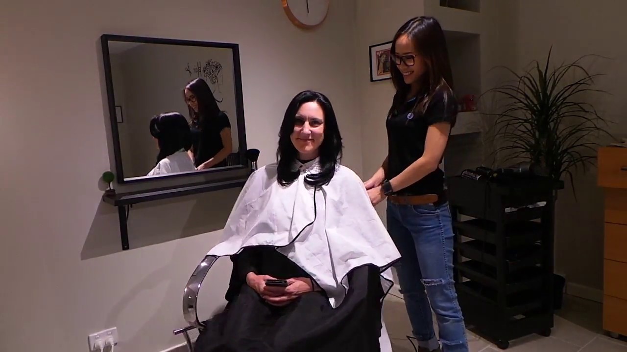 wet cutting technique - Long layered haircut -Step by step- Model ...