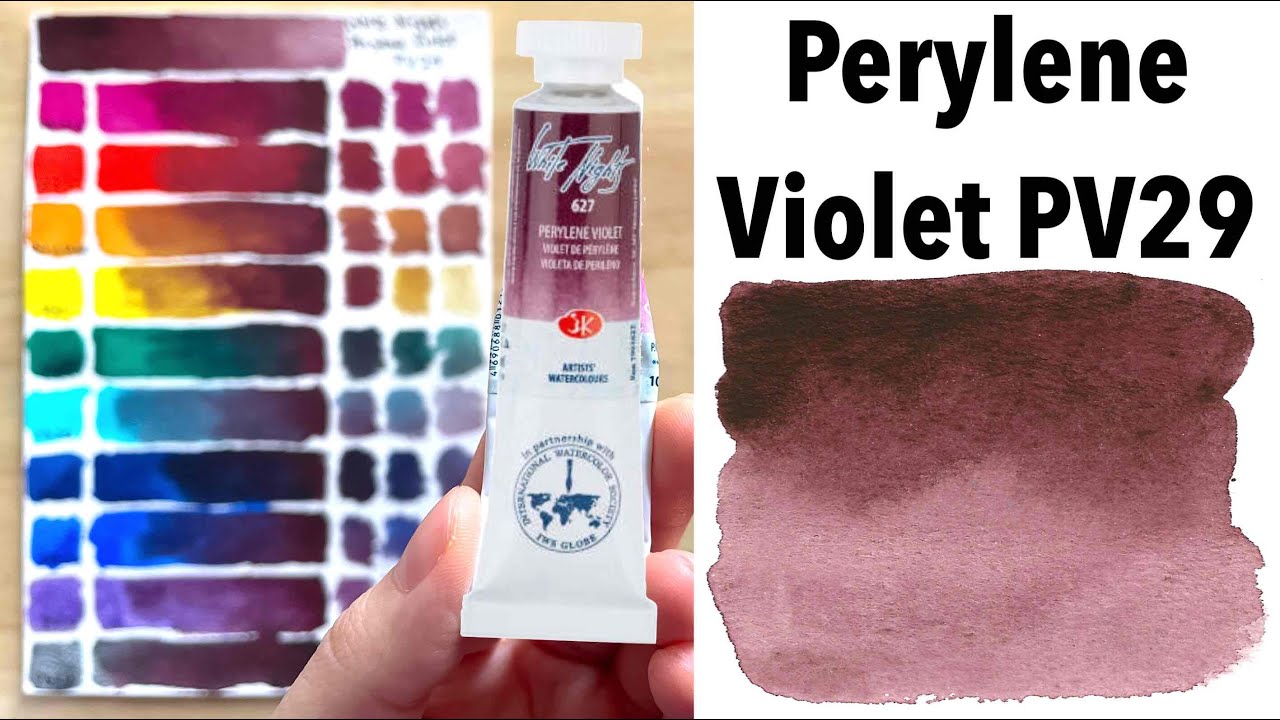Perylene Violet Watercolor Mixes - PV29 White Nights - YouTube