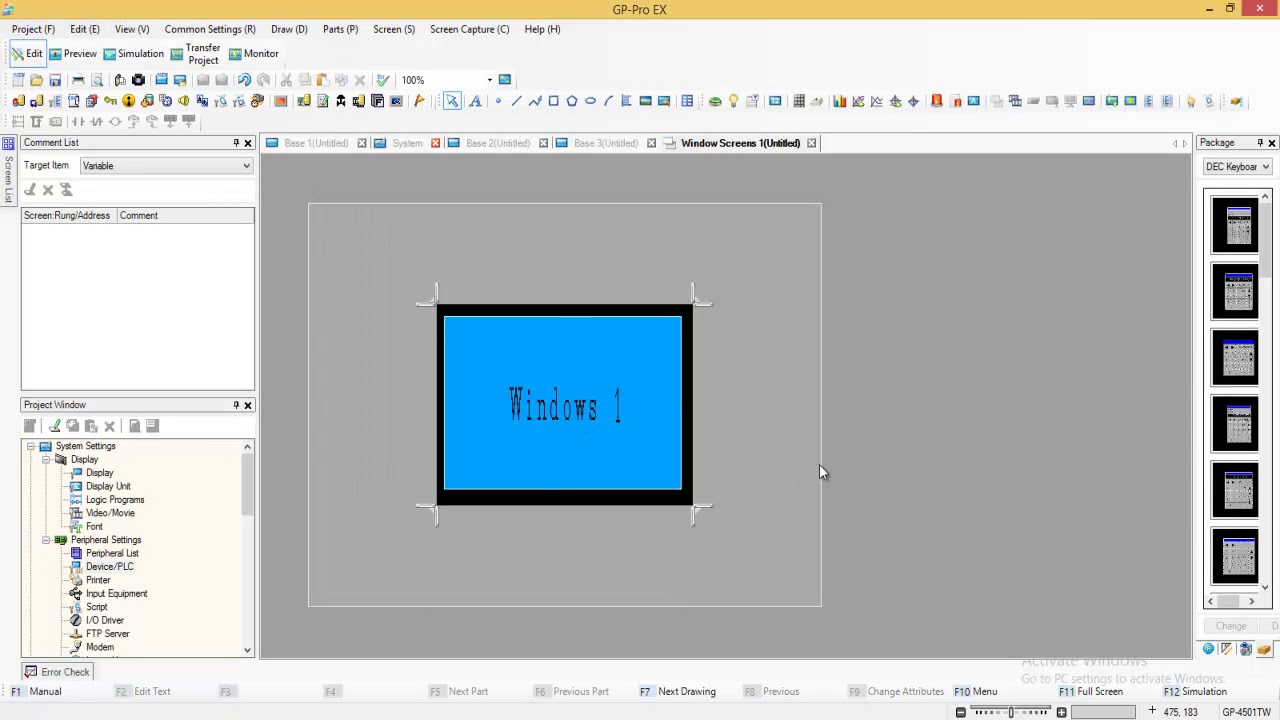 Proface hmi windows screen and switch screen - YouTube