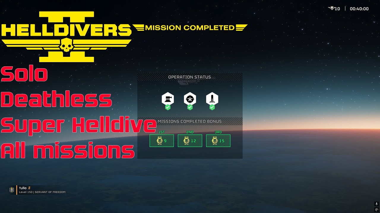 Helldivers 2 | Solo Super Helldive Deathless Operation - YouTube