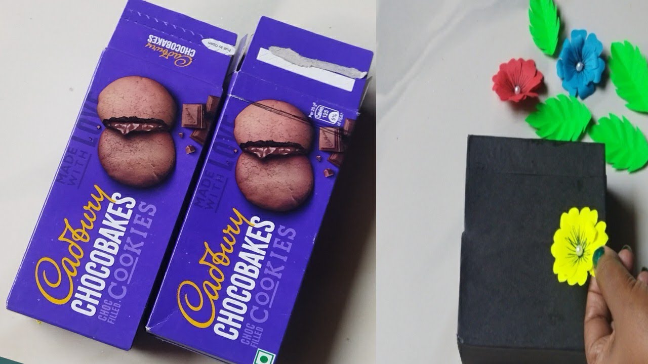 Reuse of cadbury chocobakes box/Recycle biscuit box/Best out of waste ...