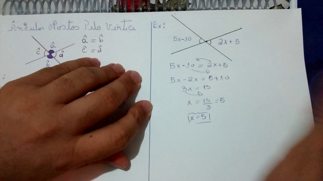 Ângulos opostos pelo vértice/ exercício 02/8 ano - YouTube