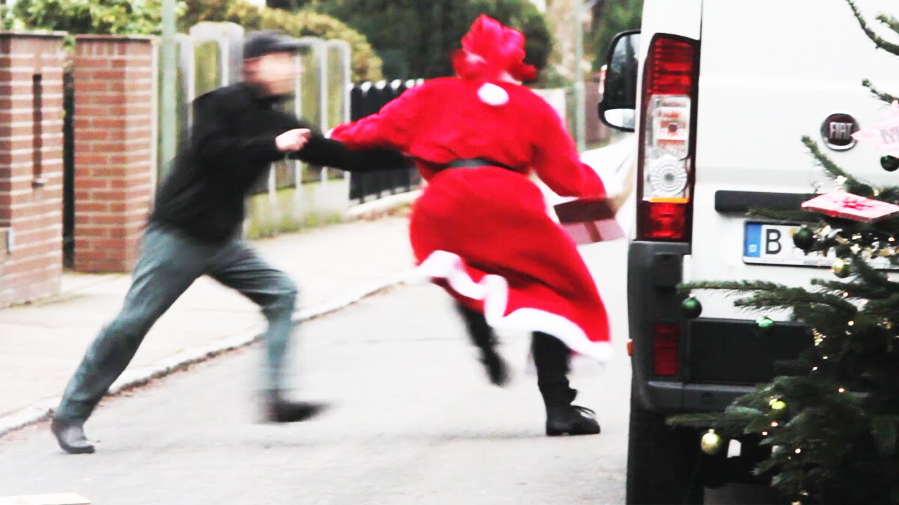 Bad Santa Stealing Presents Prank! - YouTube