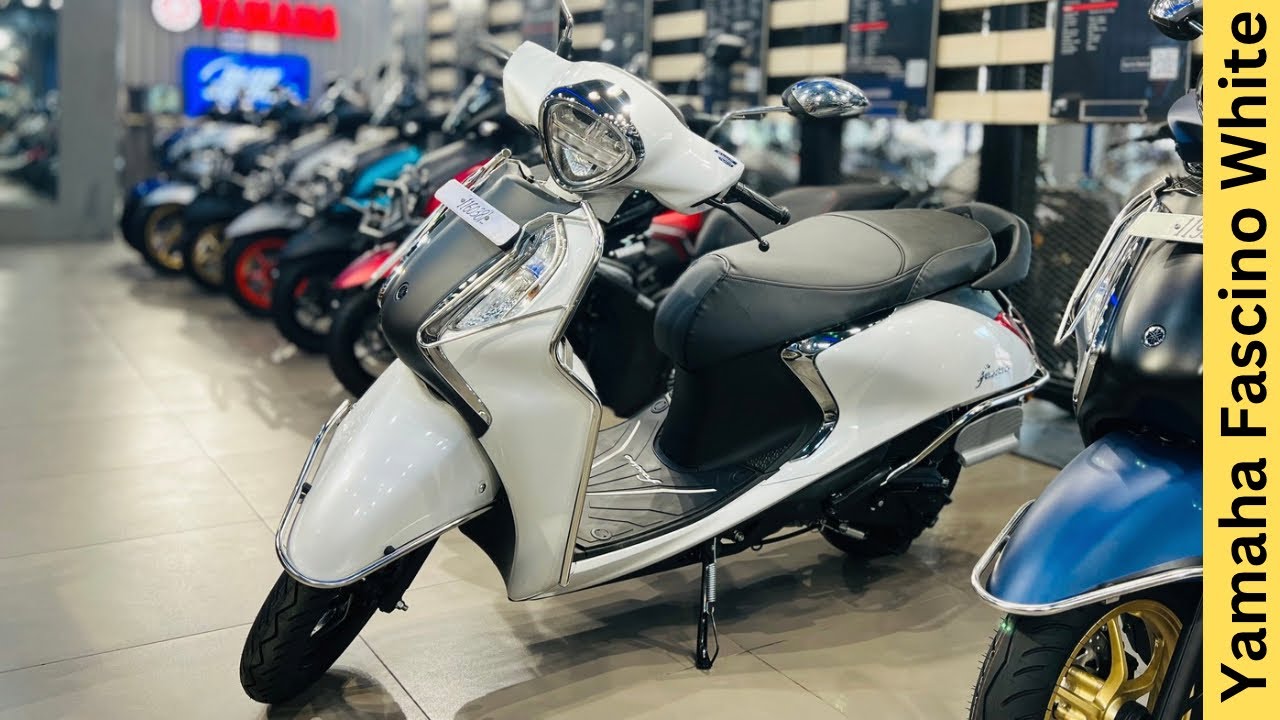 2024 Yamaha Fascino 125 White Colour Full Detailed Review🔥Price ...