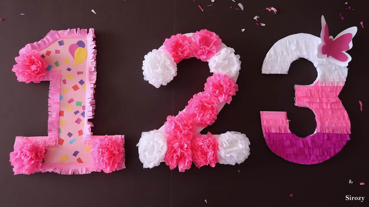 DIY 3D Floral Numbers For Birthday And Anniversary | 3D Floral Letters ...