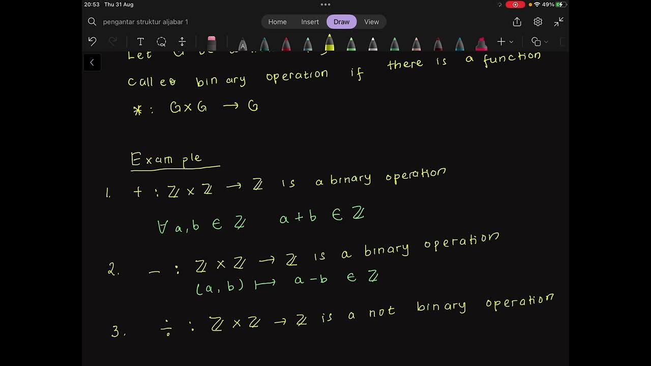 Binary Operation|Definition and Example - YouTube