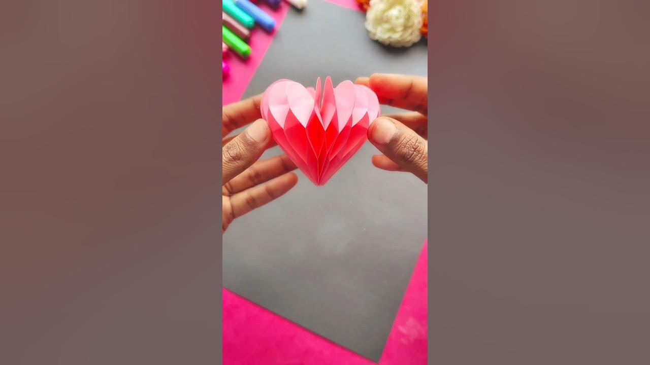 DIY 3D heart ️ | How To Make 3D Heart #youtubeshorts - YouTube