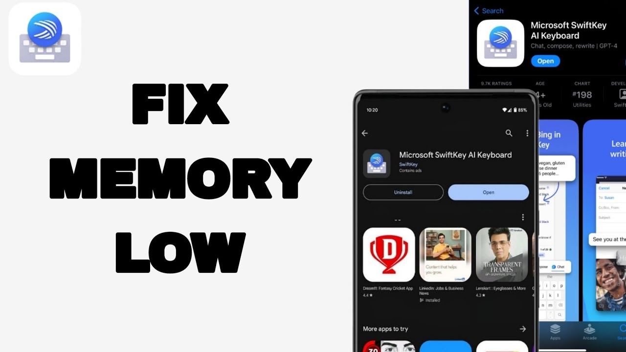 How To Fix And Solve Memory Low On Microsoft SwiftKey Ai Keyboard App ...