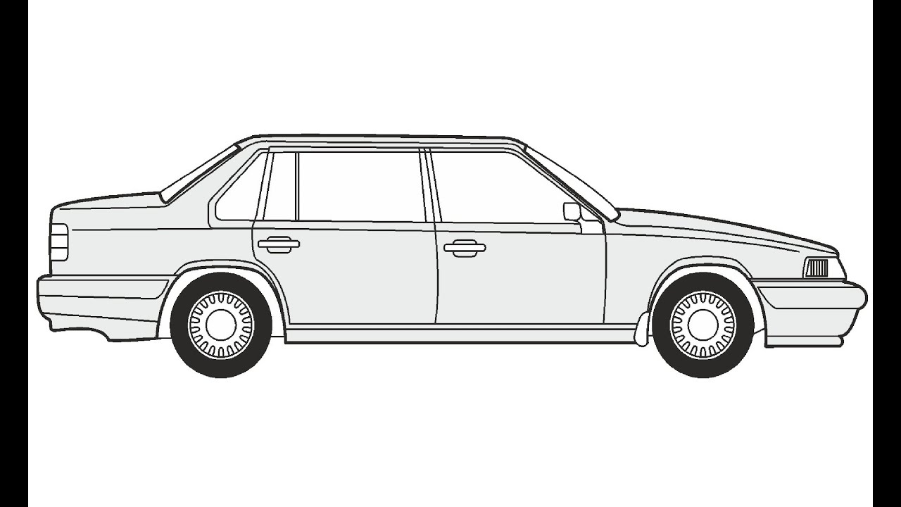 How to Draw a Volvo S90 executive / Как нарисовать Volvo S90 executive ...