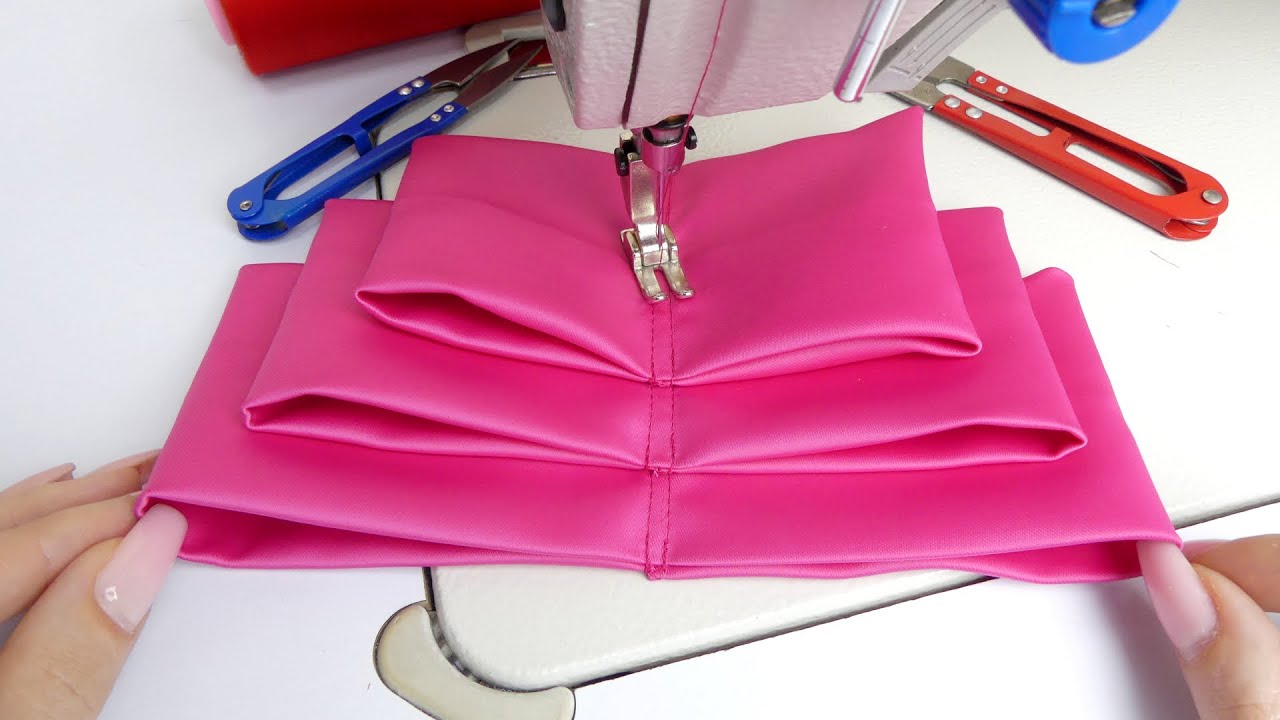 Sewing tips🎀 on how to make a satin fabric bow using a sewing machine ...