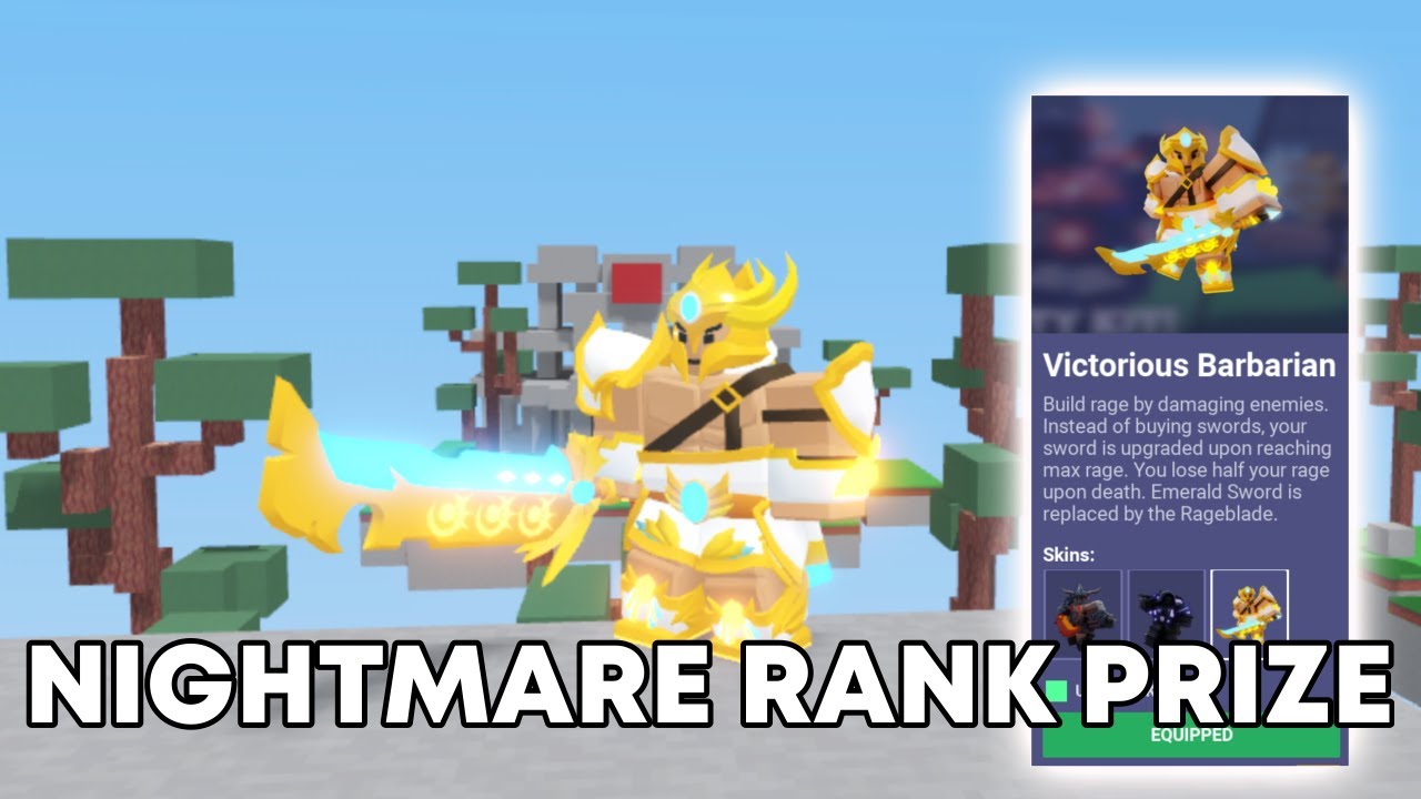 The *Nightmare Rank* Prizes in roblox bedwars! - YouTube