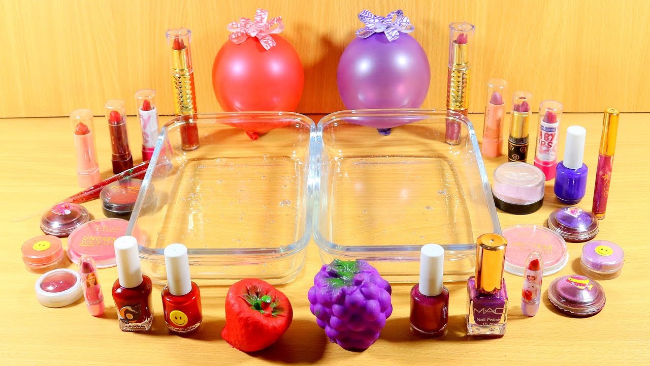 Red vs Purple | Mixing Makeup Eyeshadow Into Slime | Special Series ...