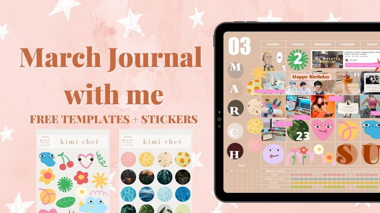 March Journal With Me | Free Templates + Stickers | GoodNotes 5 📖 - YouTube