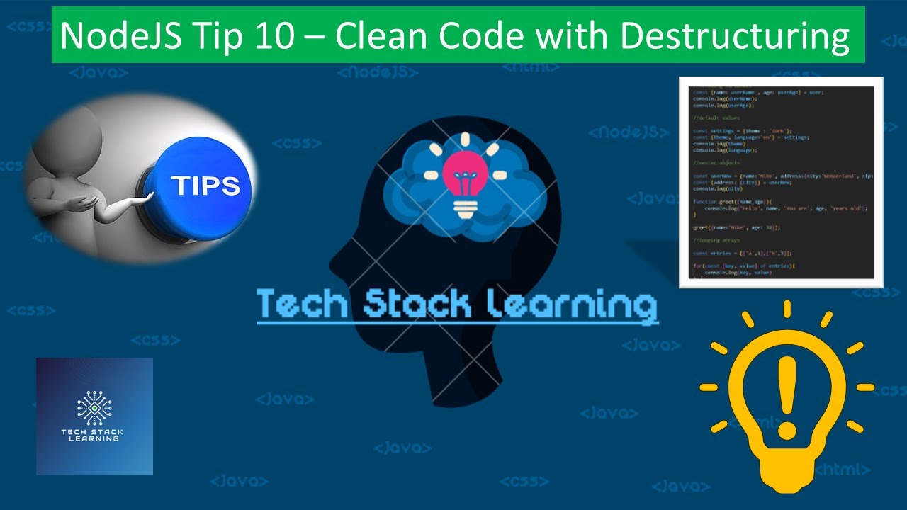 Nodejs Tip 10 Clean Code Made Easy Master Destructuring For